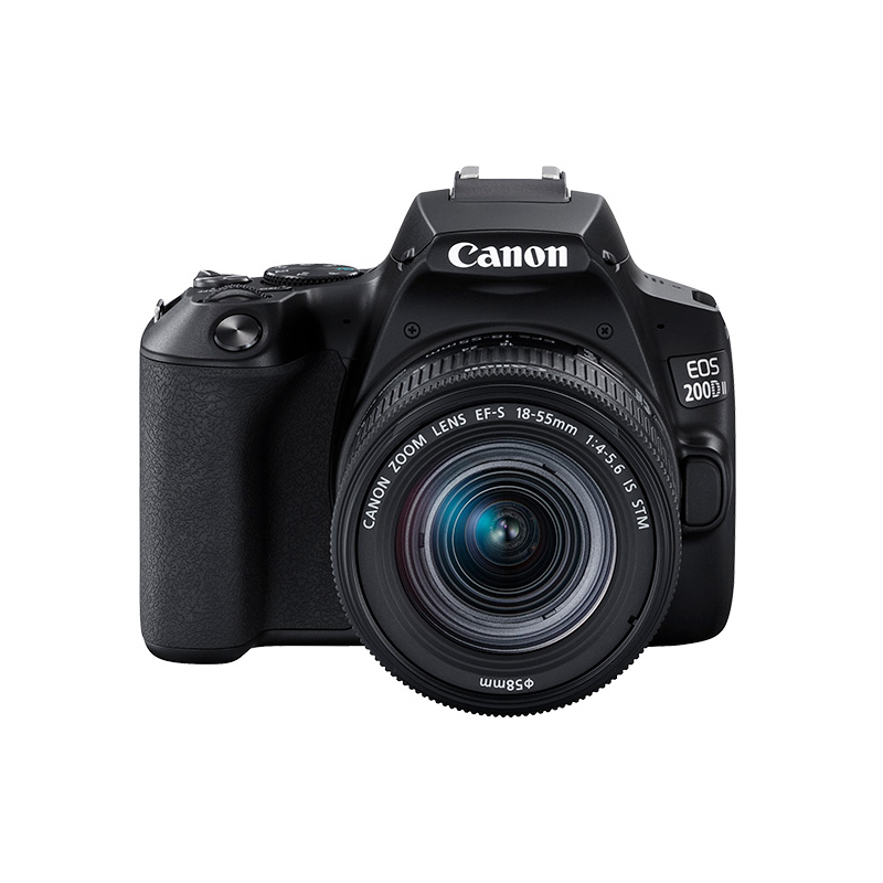官方翻新品-EOS 200D II 黑色机身+EF-S 18-55mm f/4-5.6 IS STM（黑色） - 官方认证翻新品 - 佳能官方线上商城