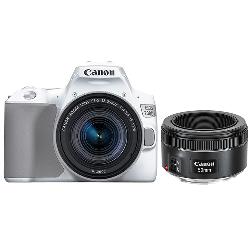 EOS 200D II(白）18-55+EF 50mm f/1.8 STM - EOS单反/微单相机 - 佳能官方线上商城